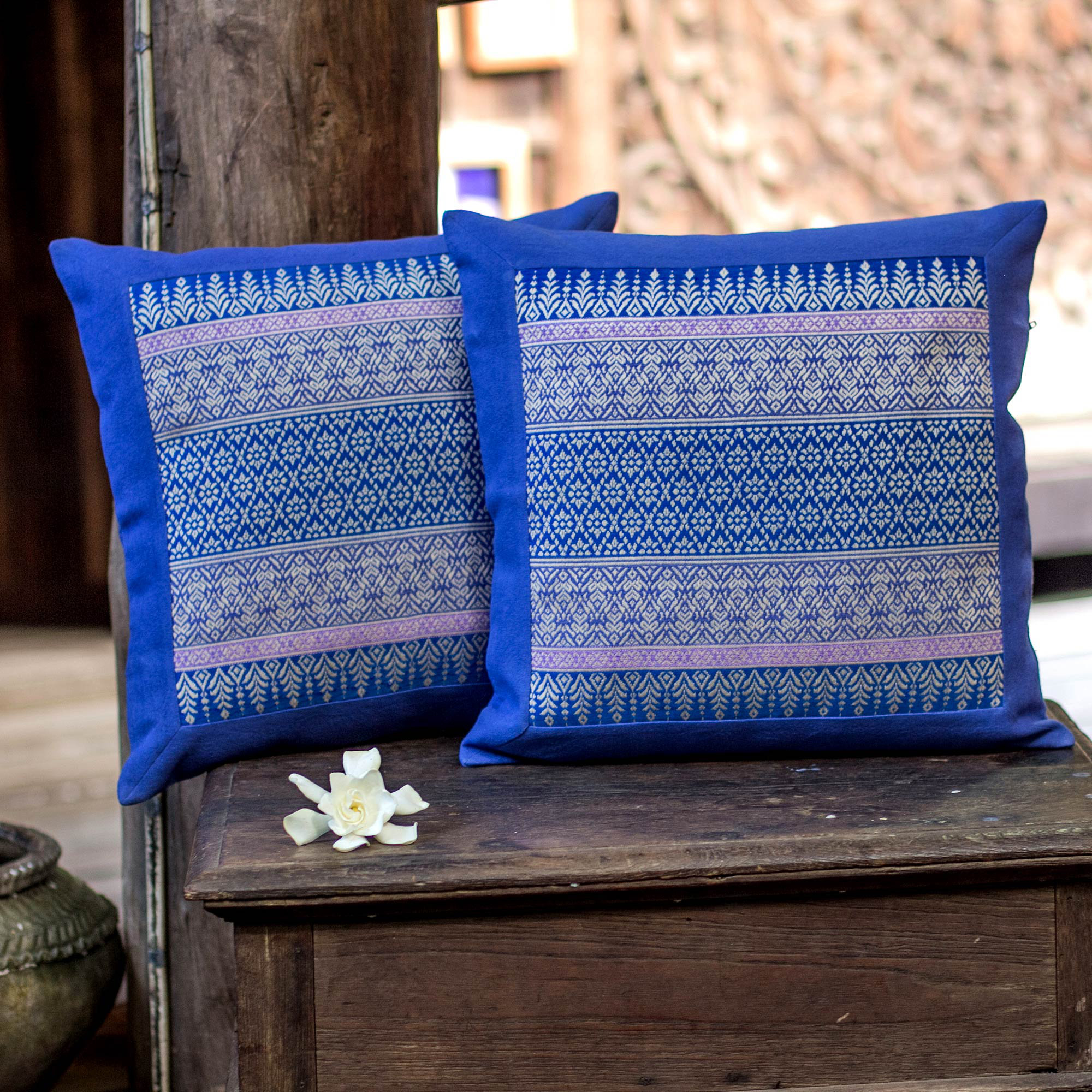 World Menagerie Pichard Thai Iris Cotton Pillow Cover | Wayfair