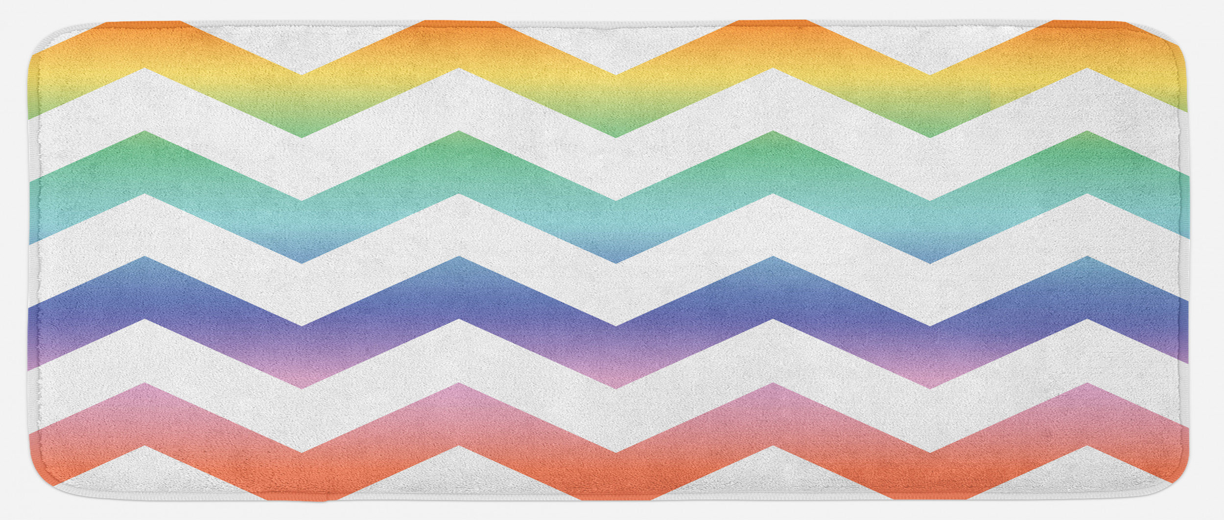East Urban Home Rainbow Tones Colorful Large Zig Zag Pattern Modern ...