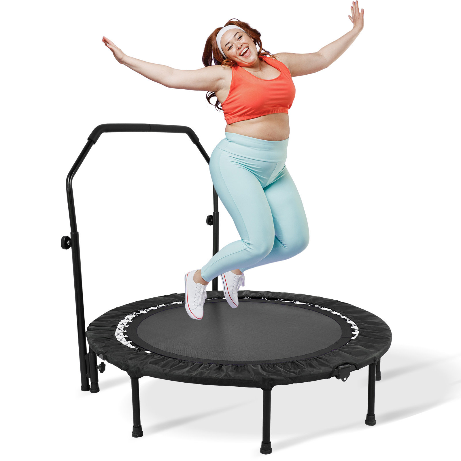 Advwin 48" Foldable Mini Trampoline, Indoor Outdoor Fitness Trampoline ...