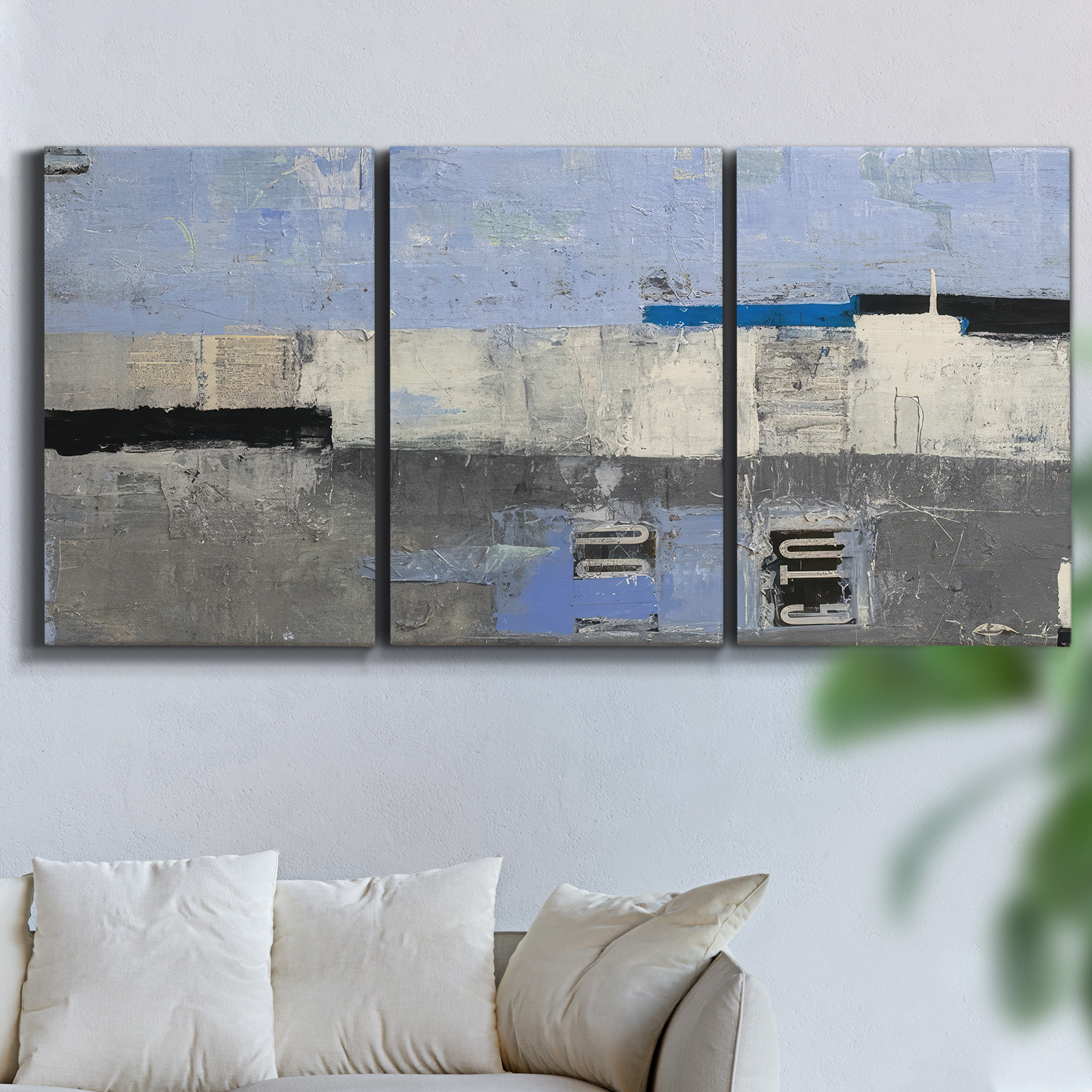 Wrought Studio " Paper Blur II " 3 - Pieces | Wayfair