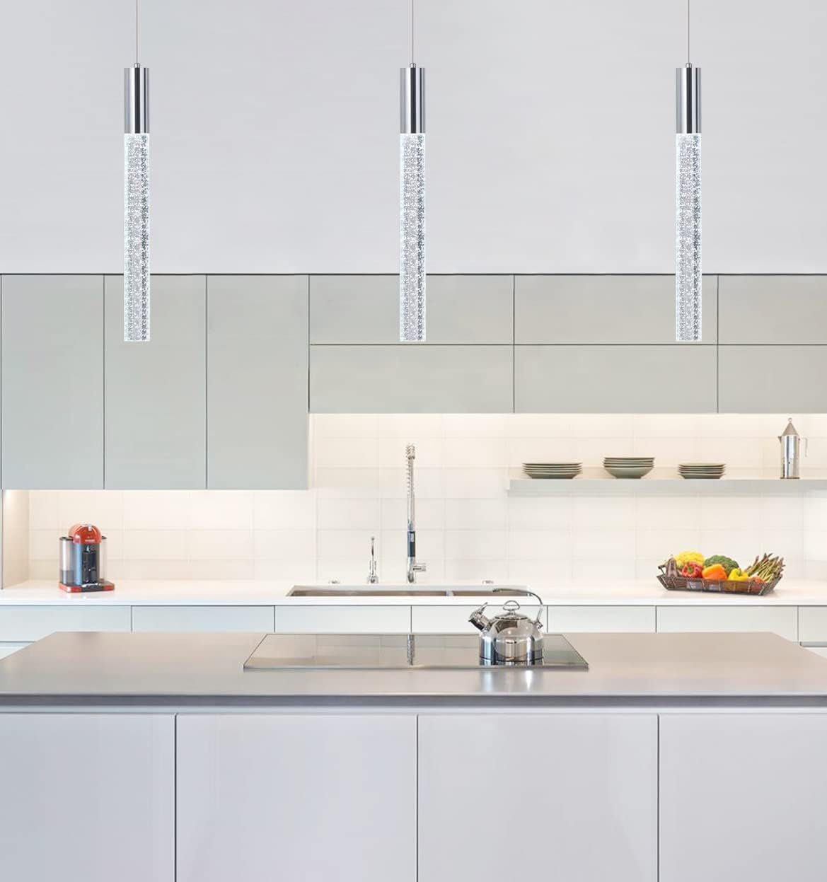 Ivy Bronx Luminaire suspendu pour îlot de cuisine à 3 lumières DEL ...