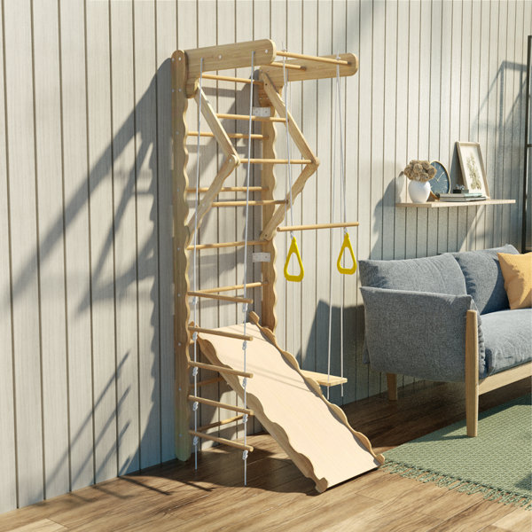 iYofe Foldable Indoor Pikler Triangle Climbing Gym Set For Toddlers ...