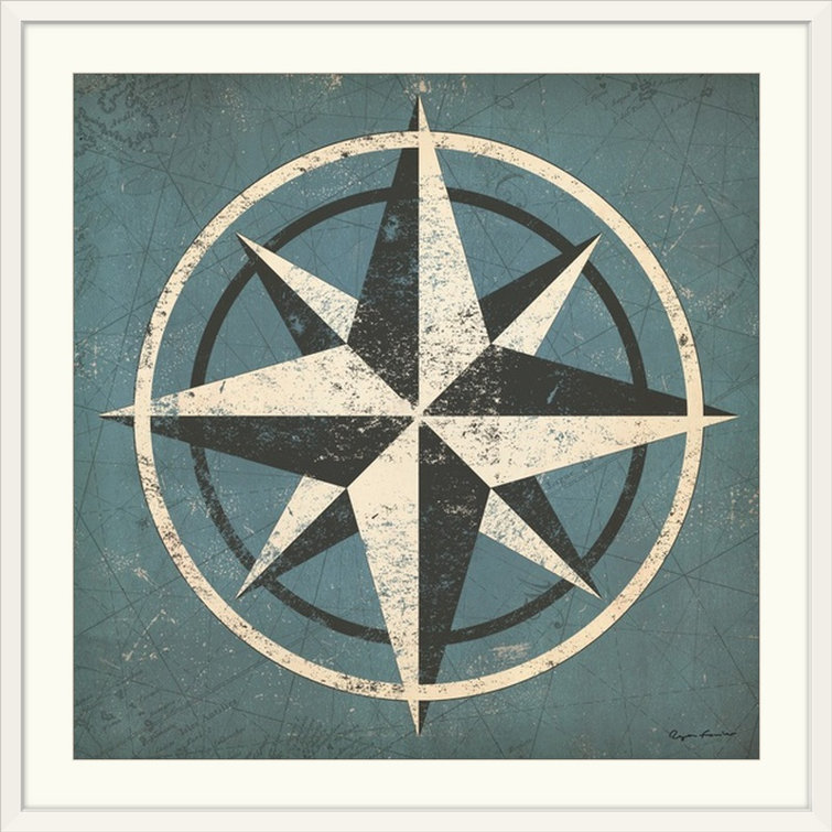 Great Big Canvas Nautical Blue " Nautical Compass Blue " by Ryan Fowler ...