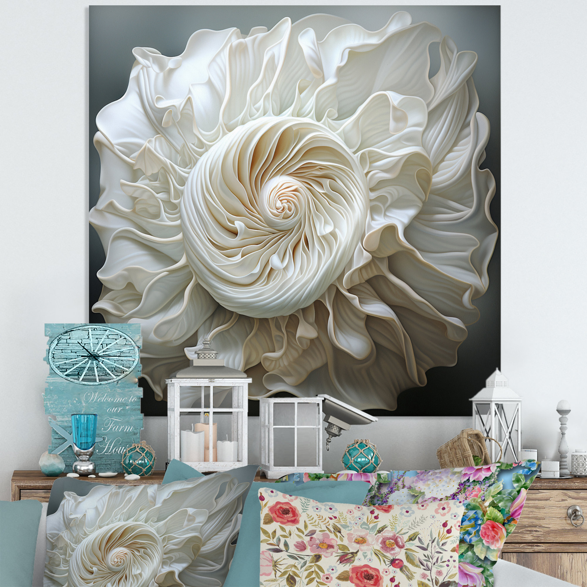 Dovecove Monochromatic Seashells - Animals Metal Wall Art | Wayfair