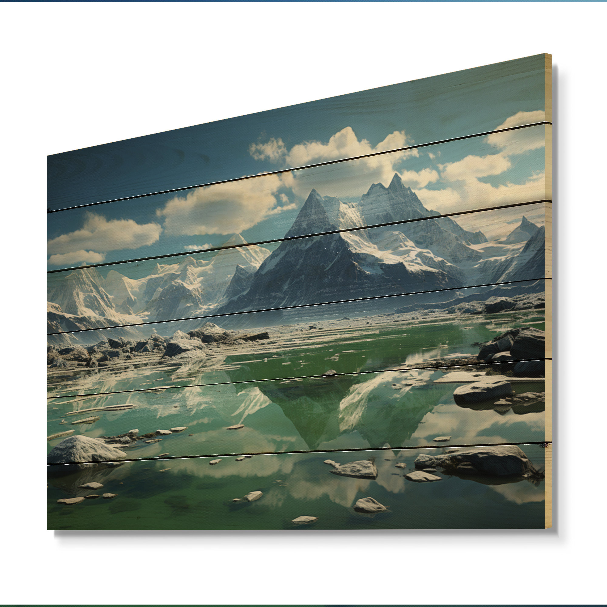 Millwood Pines Green Glacier Frozen Eternity Green II On Wood Print ...