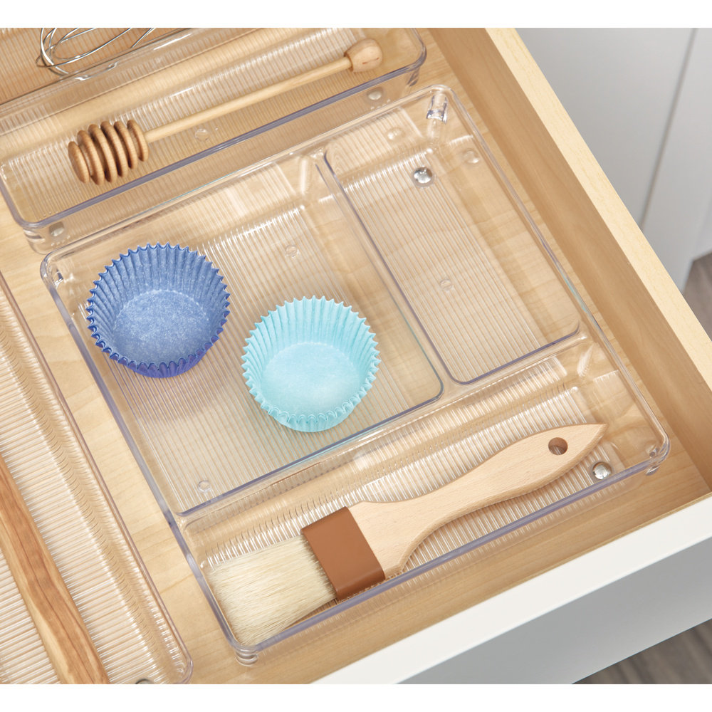 iDesign 3-Section Plastic Drawer Organizer - Storage and Organization ...