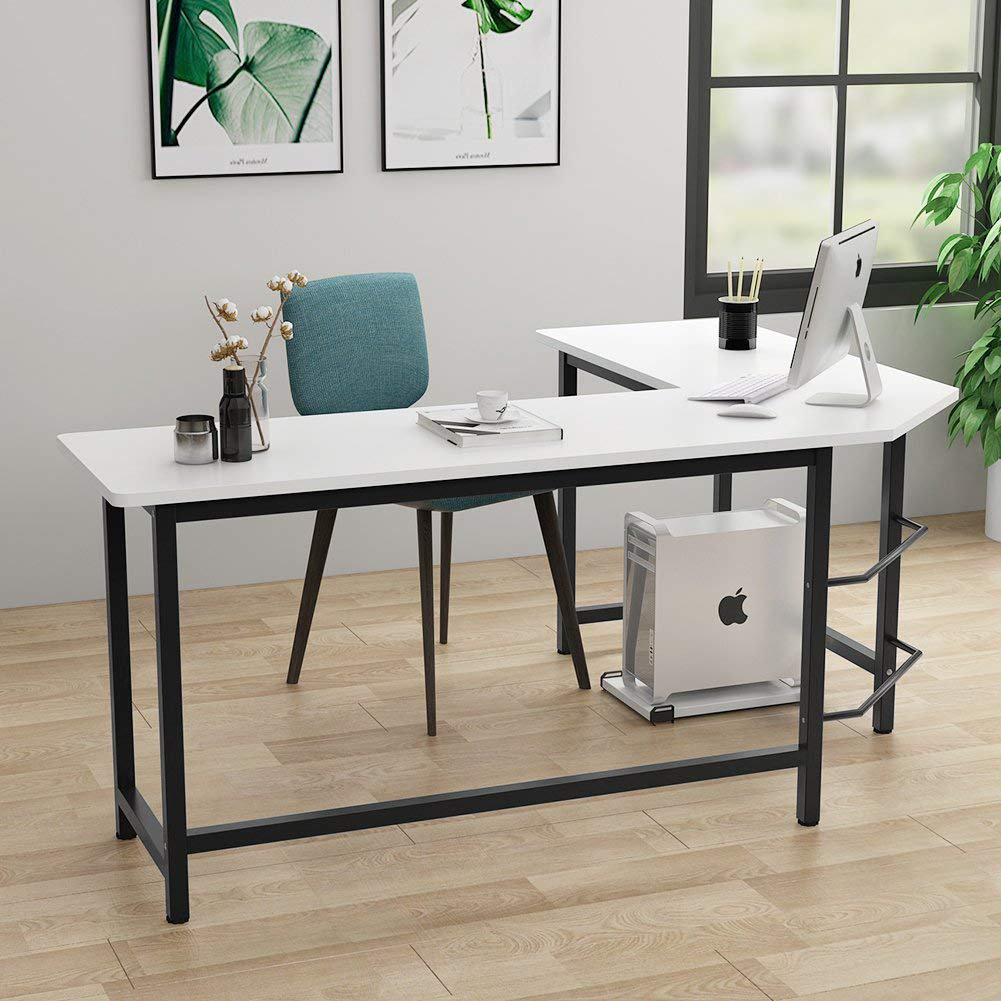 Wade Logan® Azharia L-Shaped Metal Base Computer Desk & Reviews | Wayfair