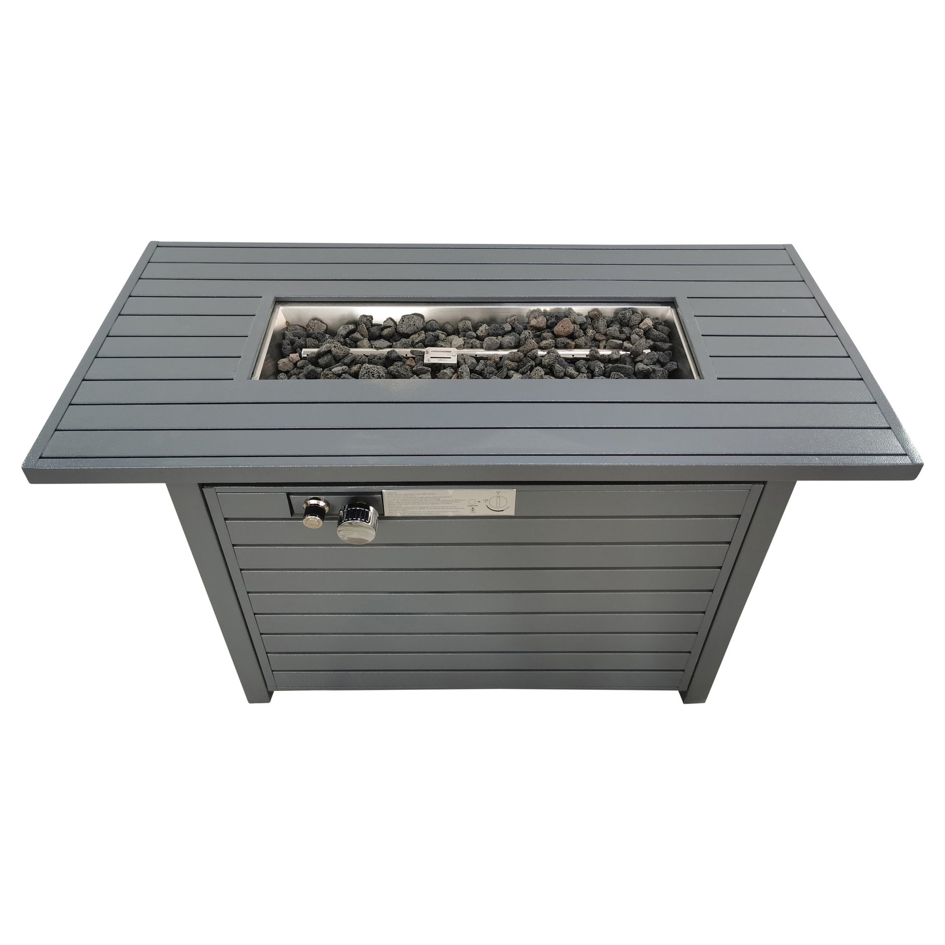 Latitude Run® 42''w X 25''h Grey Steel Propane Fire Pit Table, 50000 ...