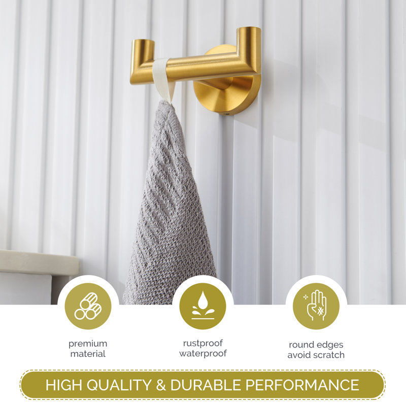 AngleSimple Stainless Steel Bathroom Double Mounting Robe Hook ...