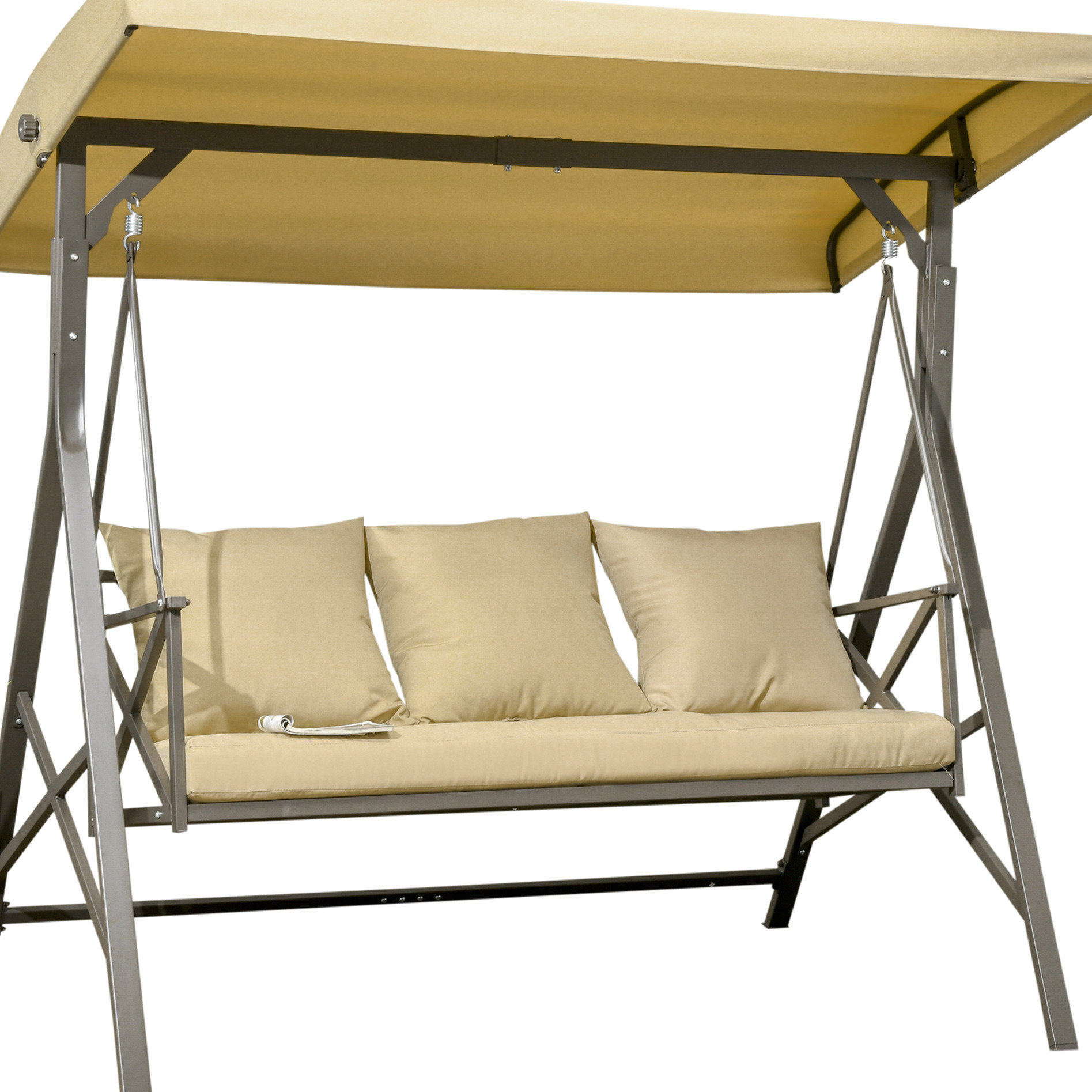 Hokku Designs 3 Garden Swing Chair With Adjustable Roof And Comfortable ...