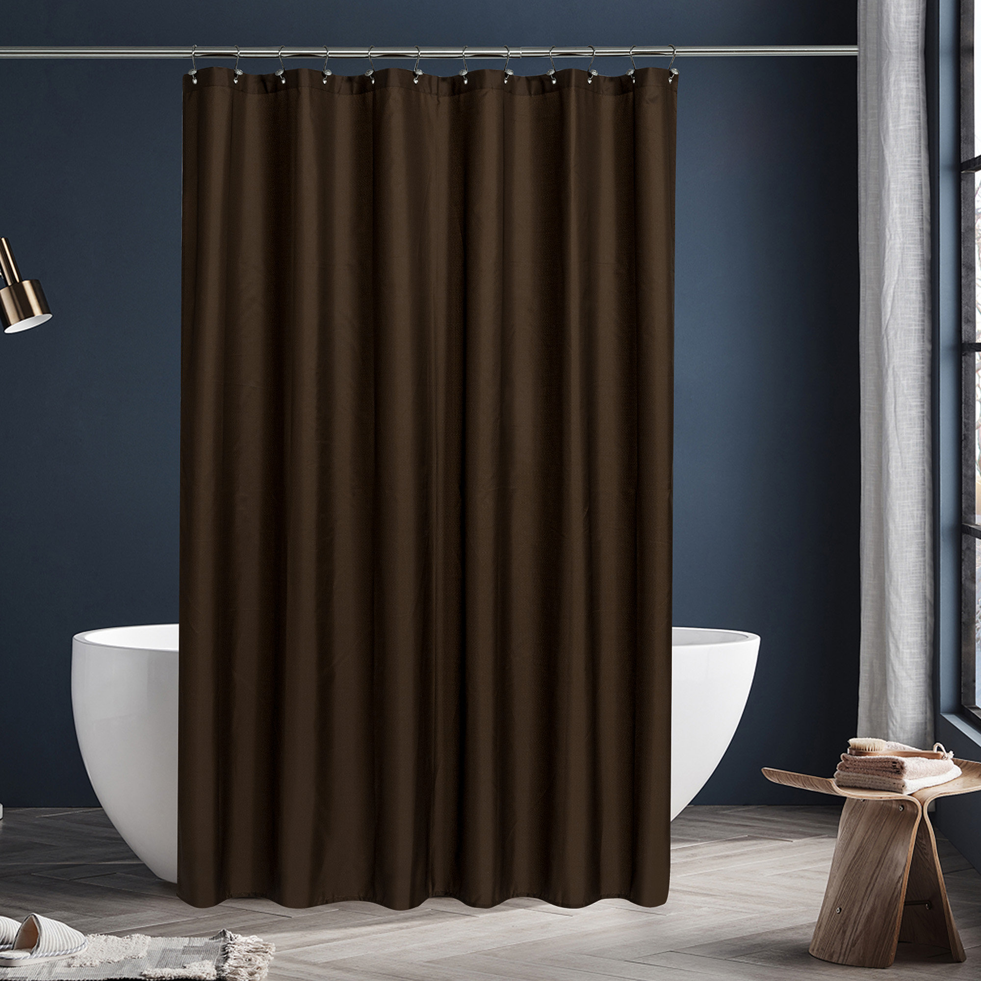 Eider & Ivory™ Water Repellent Fabric Solid Color Shower Curtain ...