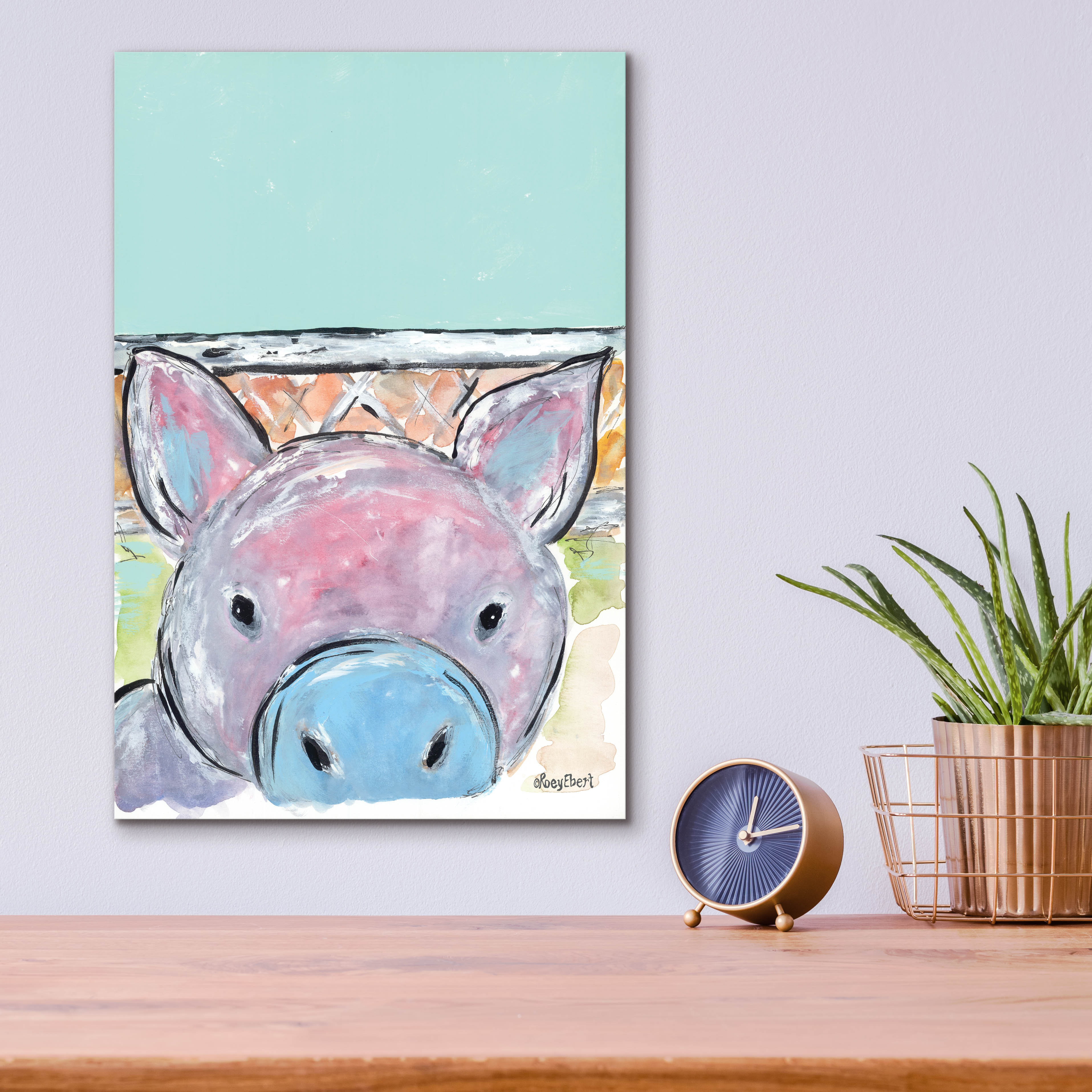 August Grove® OpArtelia & Co. 'Oink Oink' by Roey Ebert, Acrylic Glass ...