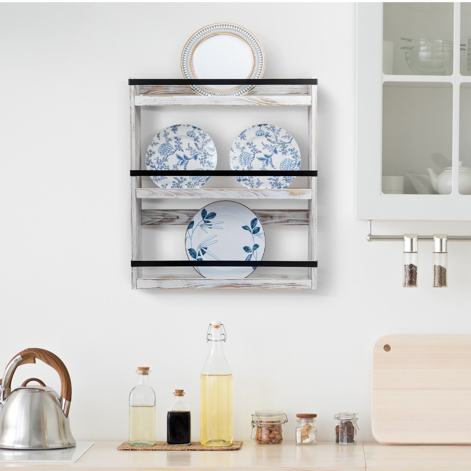 Gracie Oaks 3 Tier Wall Display Wood Shelf Rack For Plate - Wayfair Canada