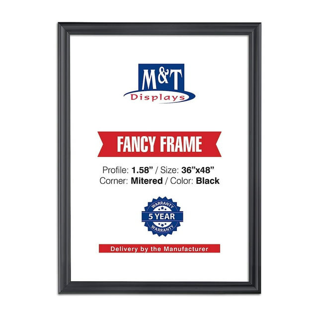MT Displays Black Wall Mounting Fancy Snap Frame | Wayfair