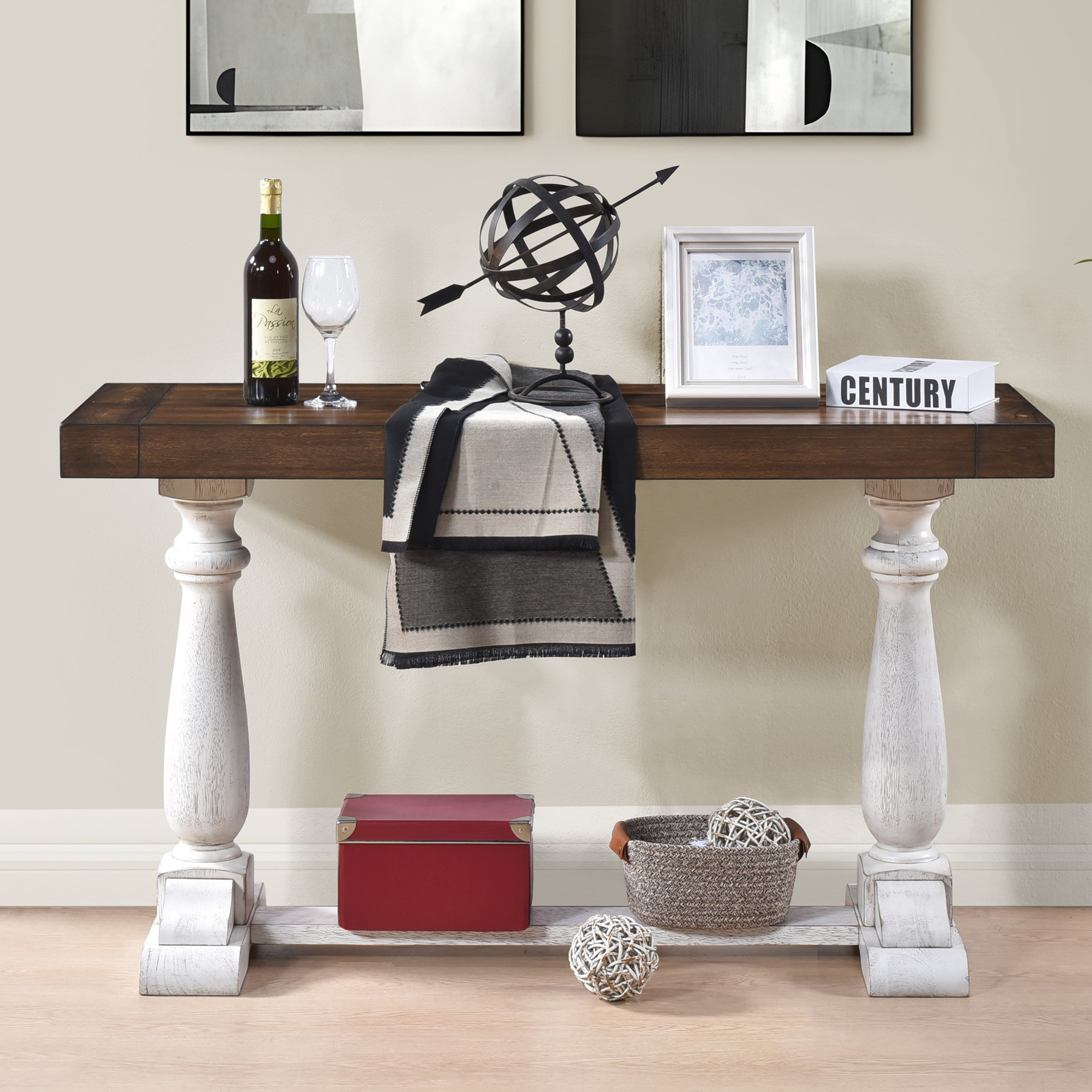 Brayden Studio Sofa Tabe 30inch height pedestal table leg Farmhouse ...