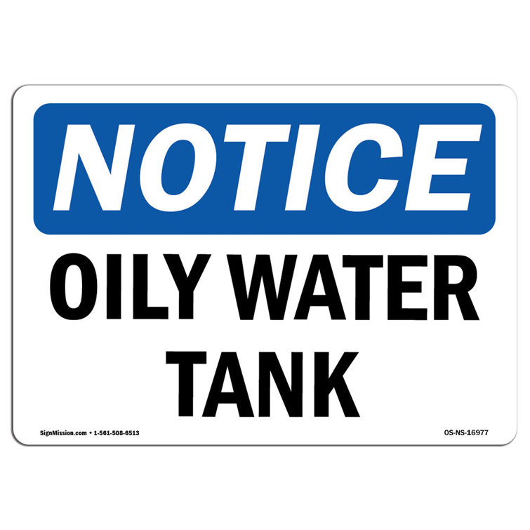 SignMission Oily Water Tank Sign | Wayfair