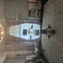 Global Views Lotus Dining Table w/Glass Top-Antique Gold/Bronze ...