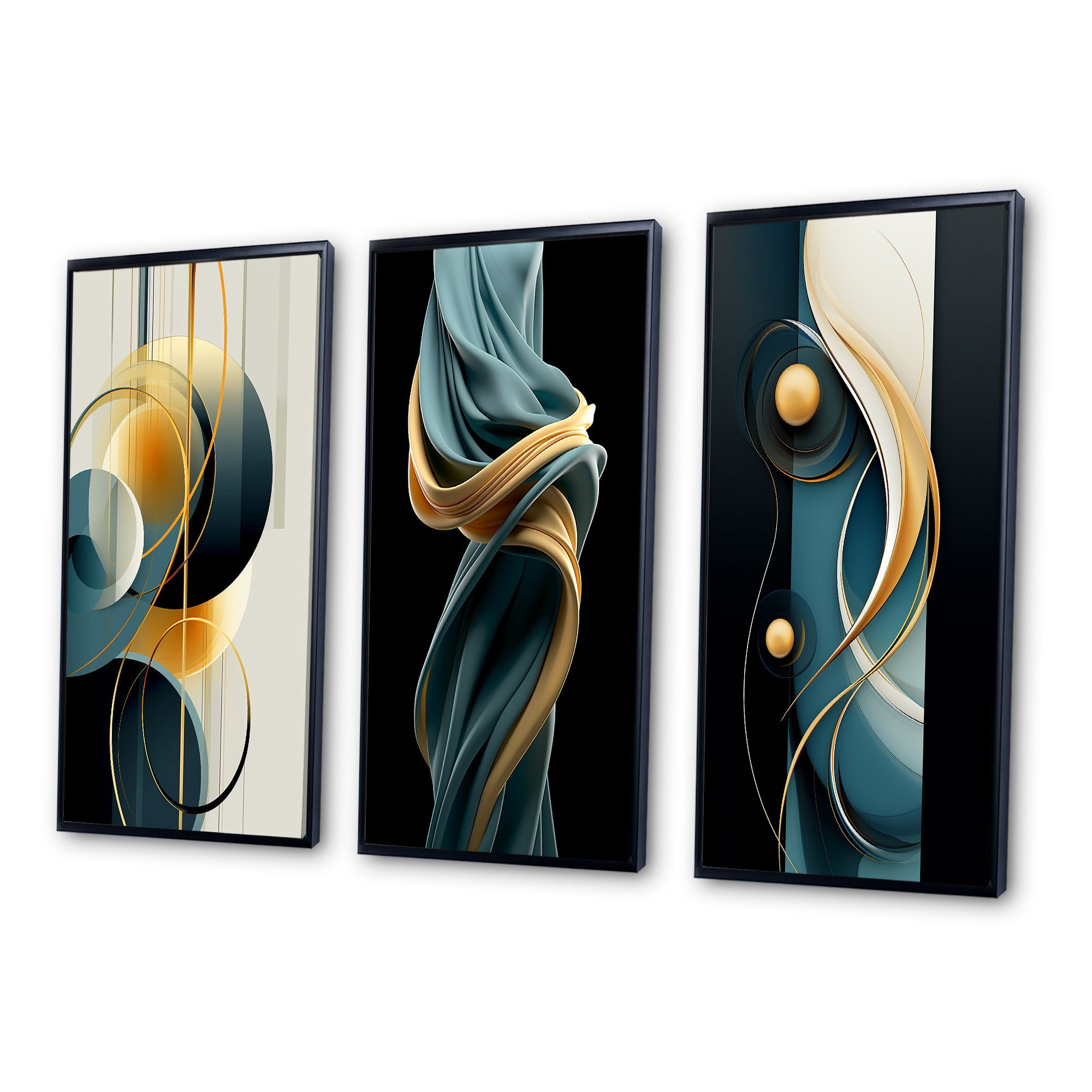 Ivy Bronx " Sublime Simplicity In Blue And Gold I " 3 - Pieces on ...