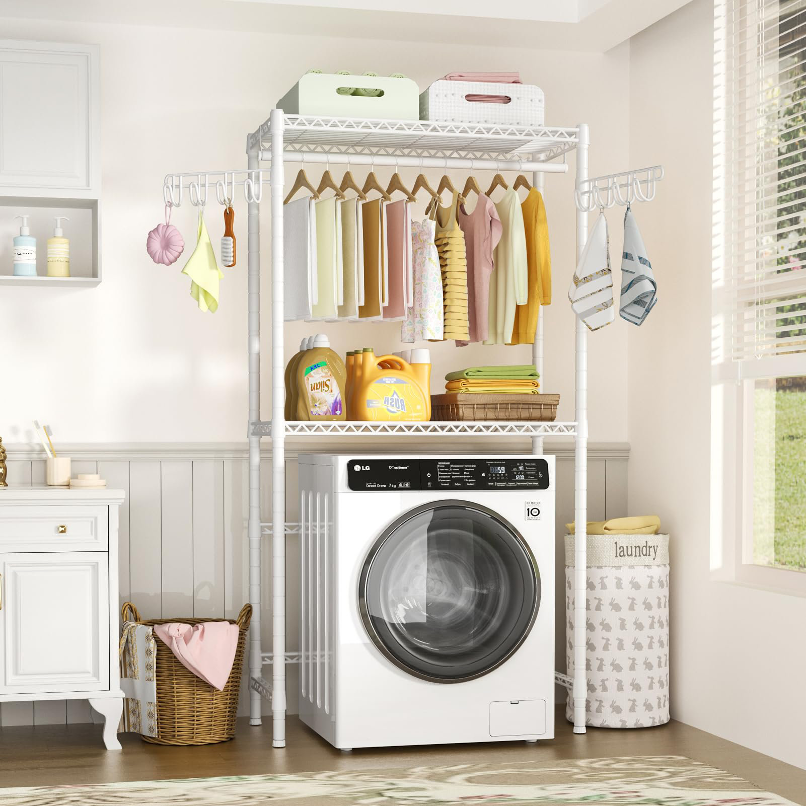 chuangyanUS Over Washer And Dryer Storage Shelves, Laundry Room Storage ...