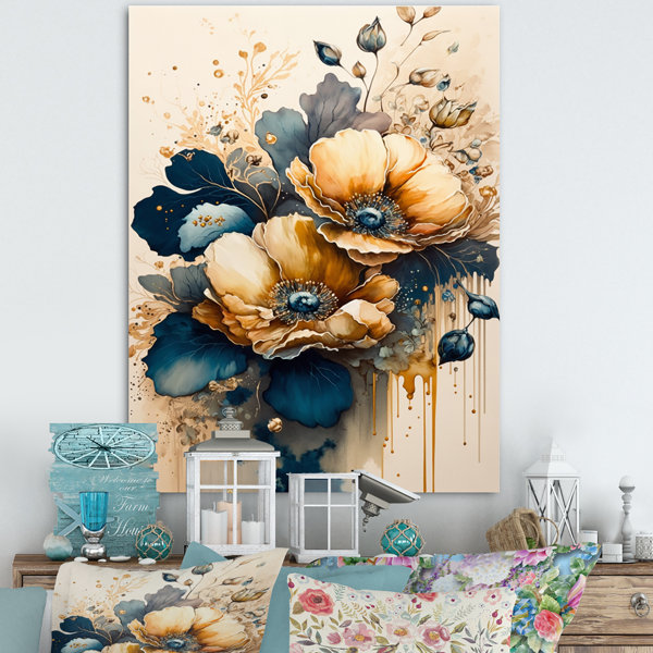 House of Hampton® Night Shade Poppy Floral Design V " Night Shade Poppy ...
