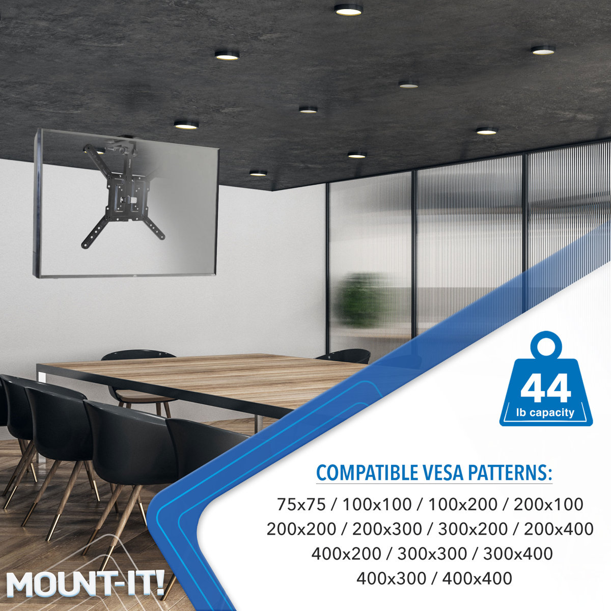 Mount-It Black Tilt Ceiling Mount Holds up to 44lbs & Reviews | Wayfair