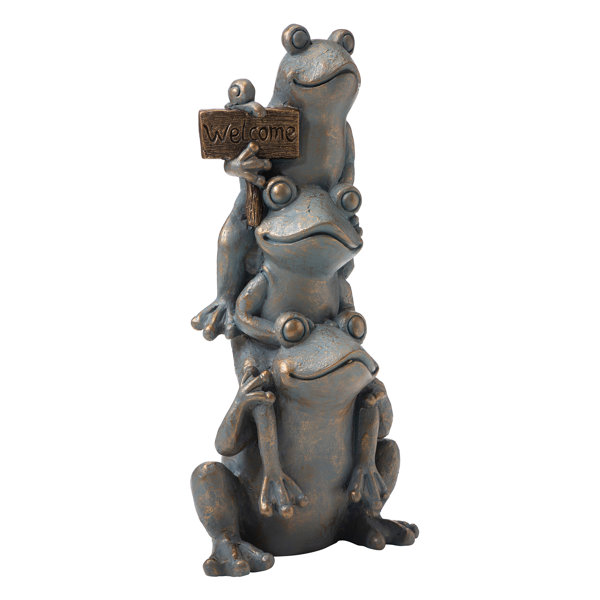 Trinx Zachary Bronze MGO Stacked Frog Garden Statue & Reviews | Wayfair