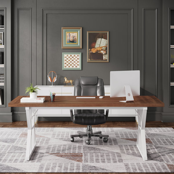 Gracie Oaks 70.8 Inch Executive Desk,Thickened Frame Large Office ...