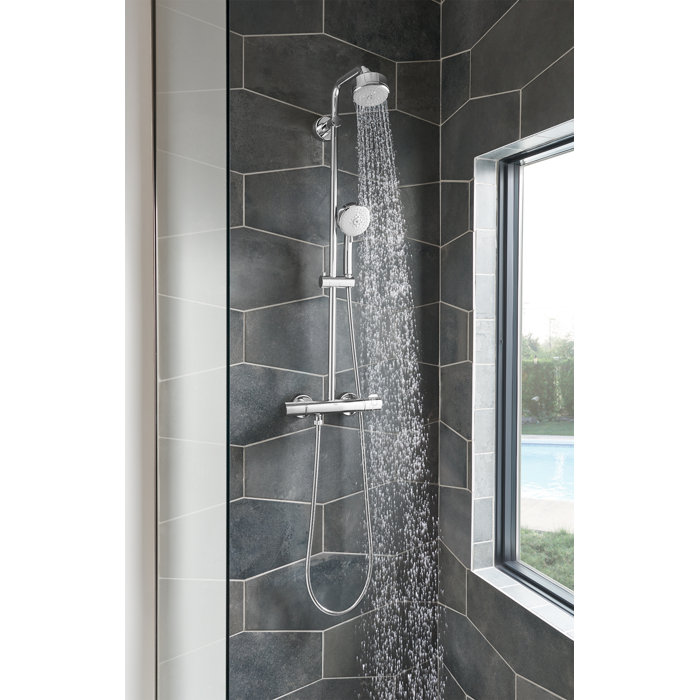 GROHE Tempesta Fixed 4-Setting Shower Head Rain O2 Rain Massage Jet ...