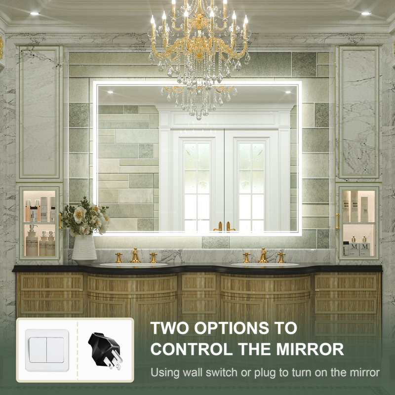 Ivy Bronx Astra Frontlit LED Lighted Bathroom Vanity Mirror Anti Fog ...