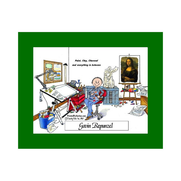Printed Perfection Personalized Artist - Male Cartoon Caricature with a ...
