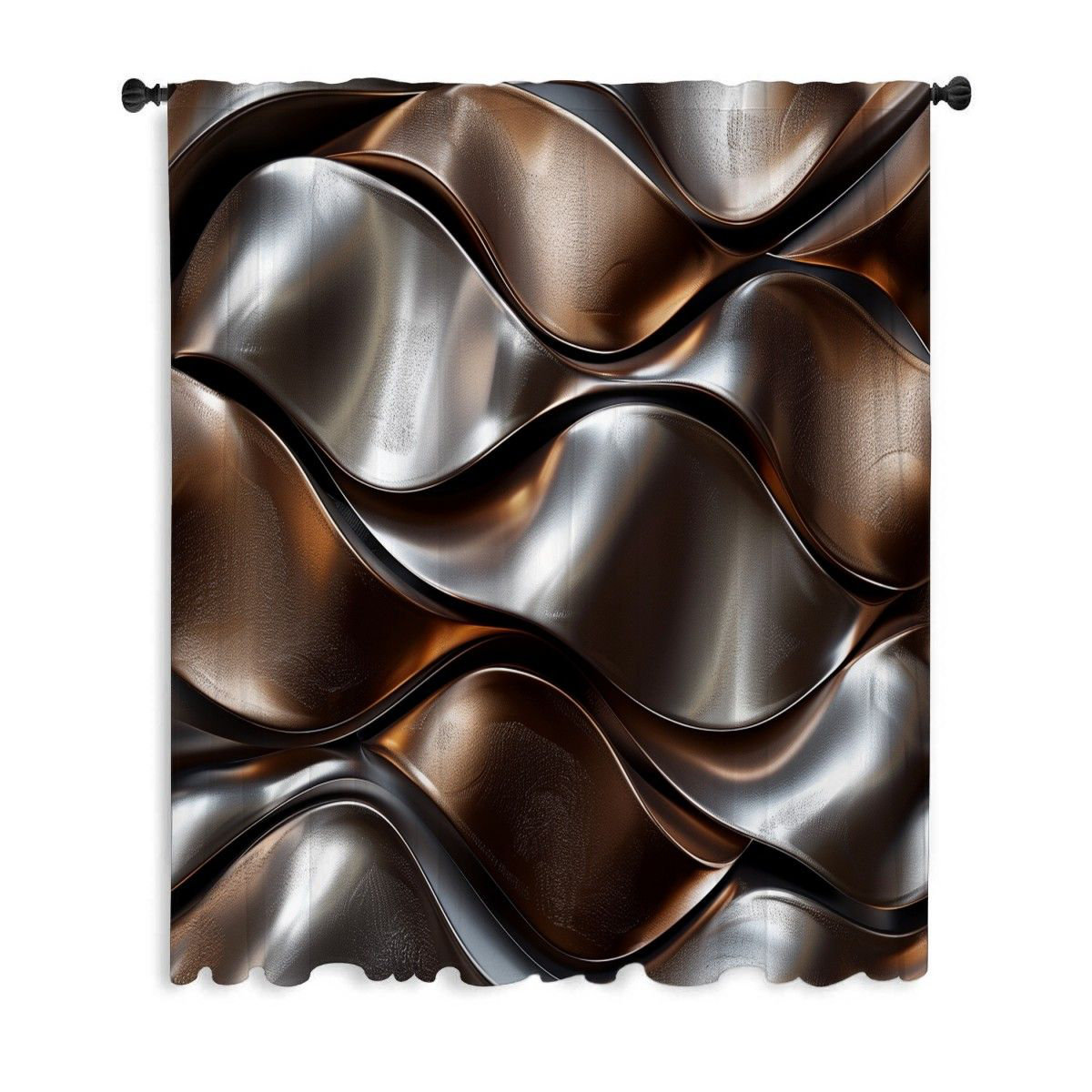 East Urban Home Metal waves Window Curtains, Abstract Blockout & Sheer ...