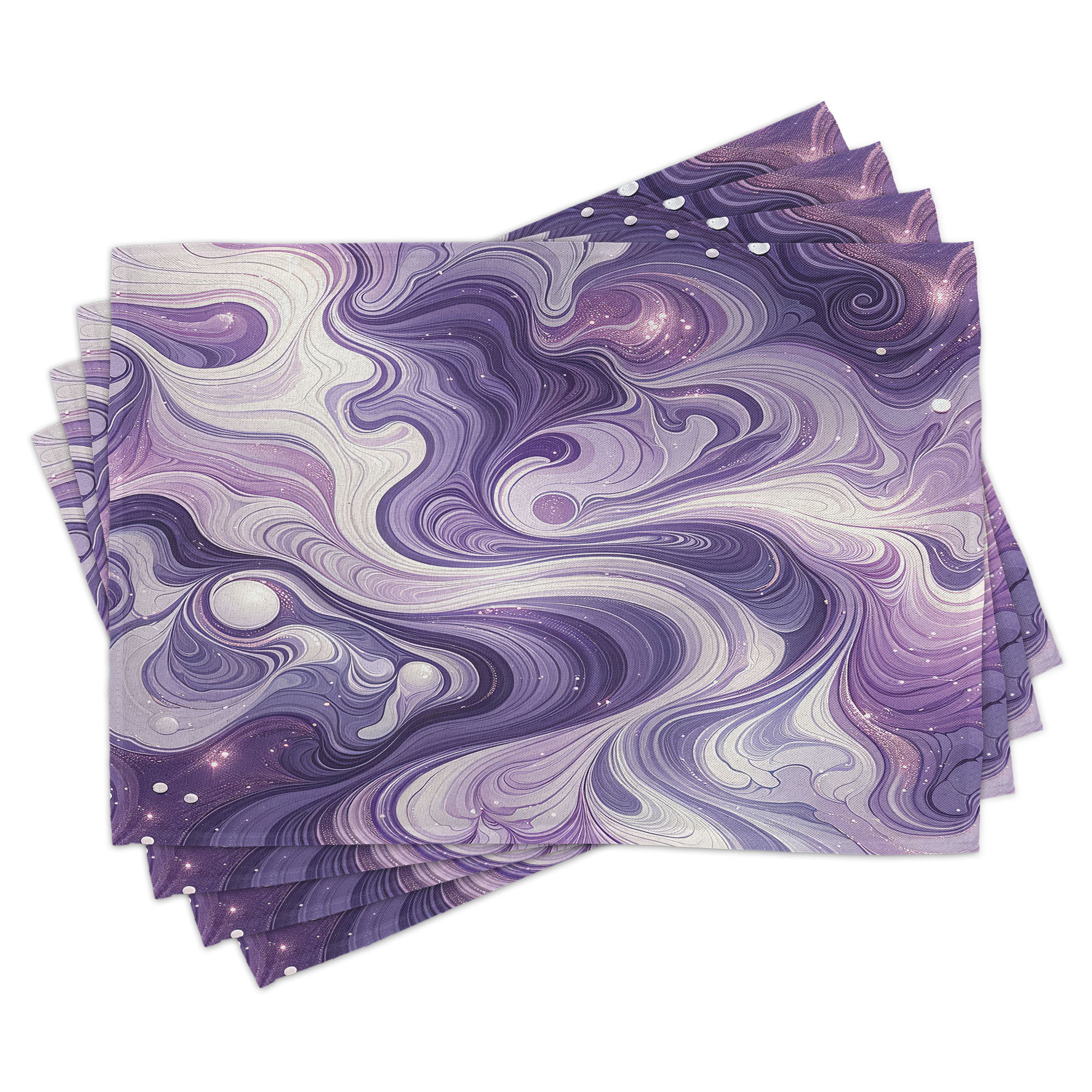 Ambesonne Purple Place Mats Set of 4 Dreamy Swirling Marble Print ...