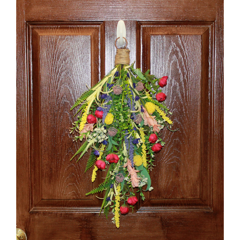 Primrue 24" Wild Artificial Multicolor Spring Flower Teardrop | Wayfair