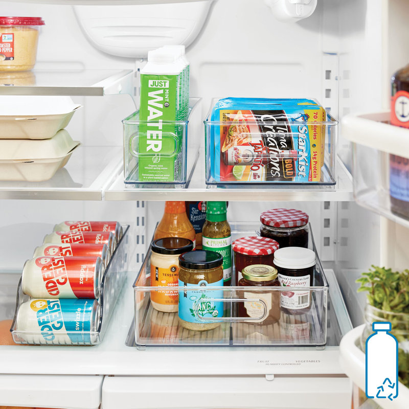 iDesign 4-Piece 50% Recycled Plastic Fridge Organizer Bin Set, Clear ...