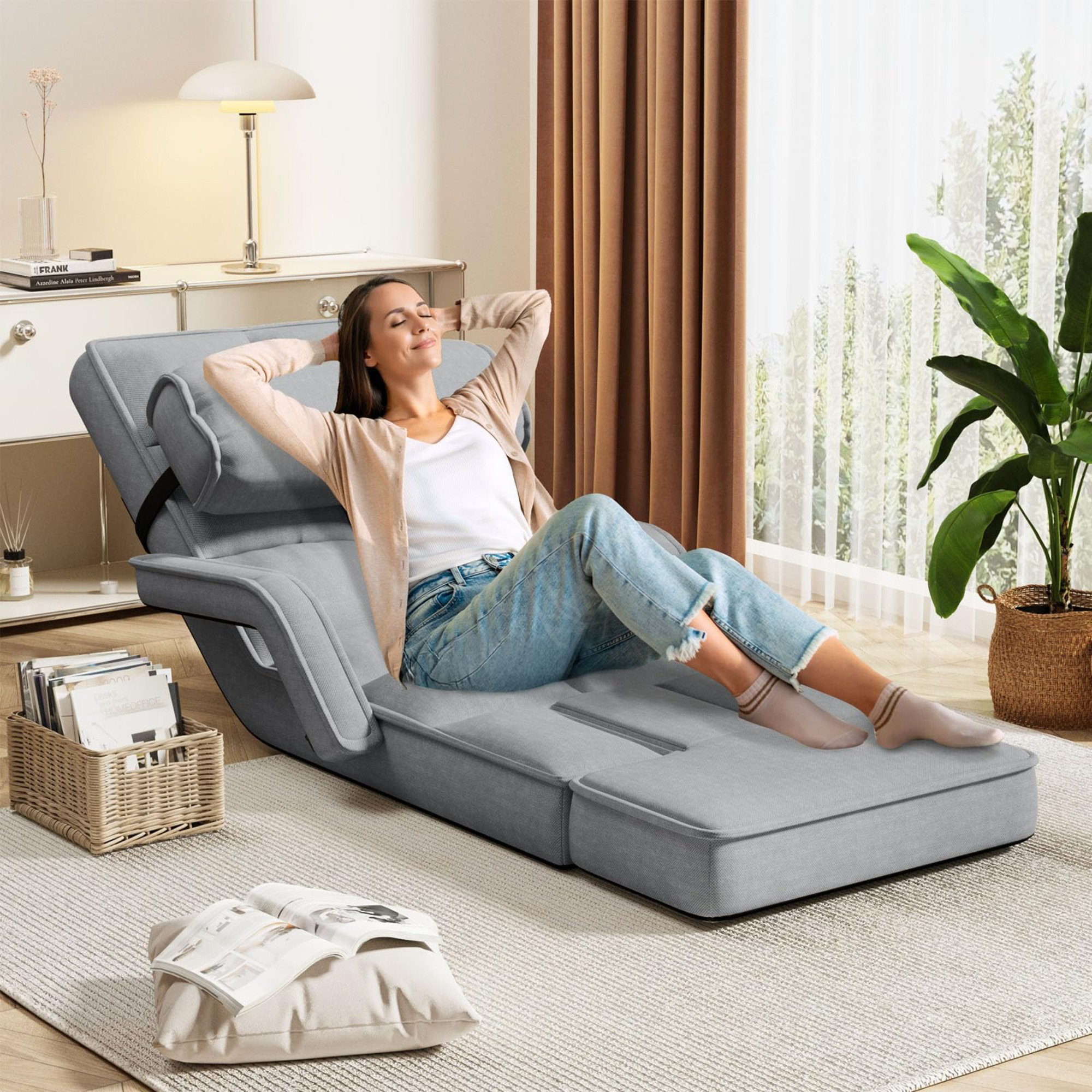 Ebern Designs Padded Folding Gaming Chair With 14-Level Adjustable ...