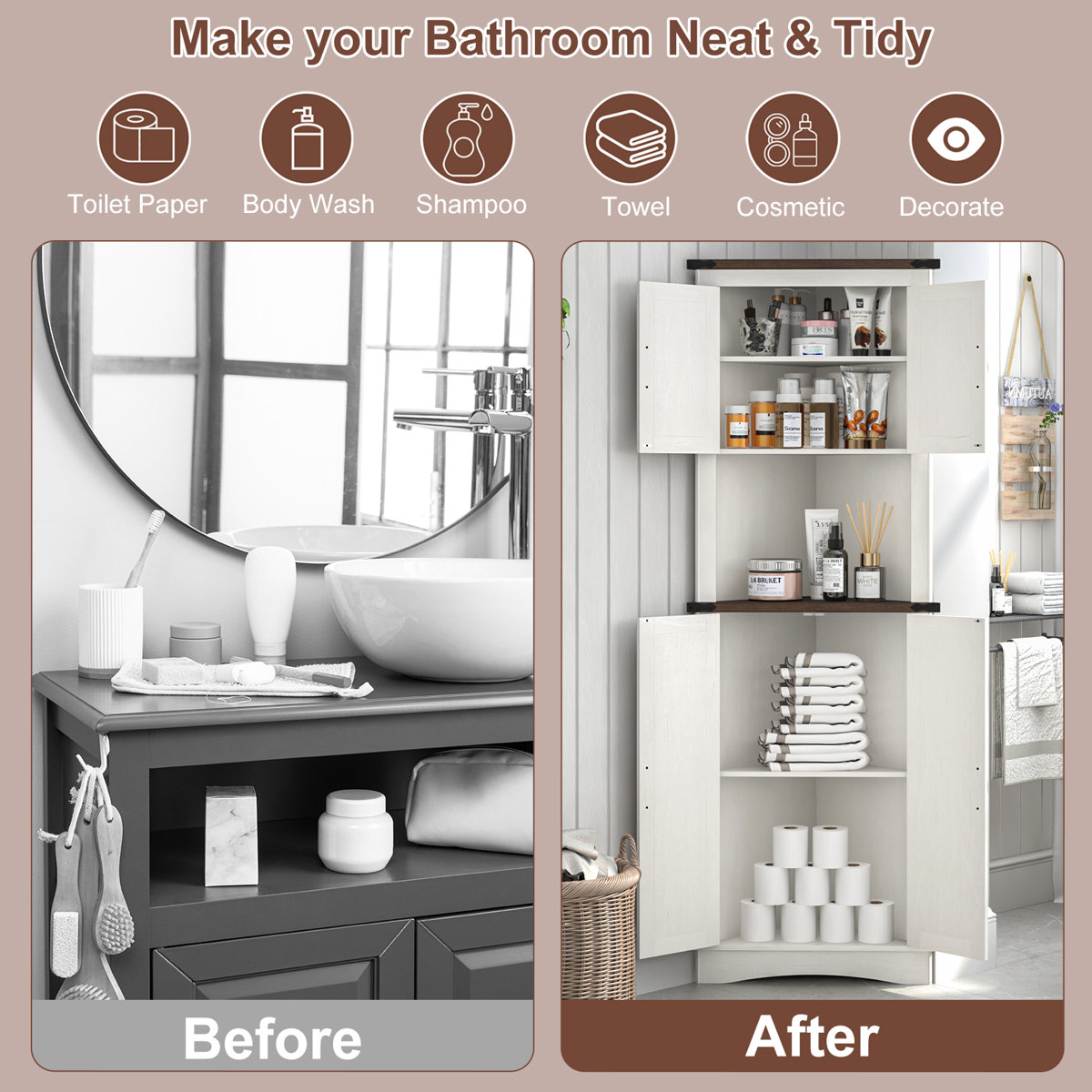 Winston Porter Triangular 68" Corner Kitchen Pantry & Reviews | Wayfair