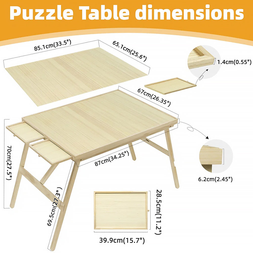 Rose Home Fashion 1500 Pieces Puzzle Board Extended Table Legs Portable ...
