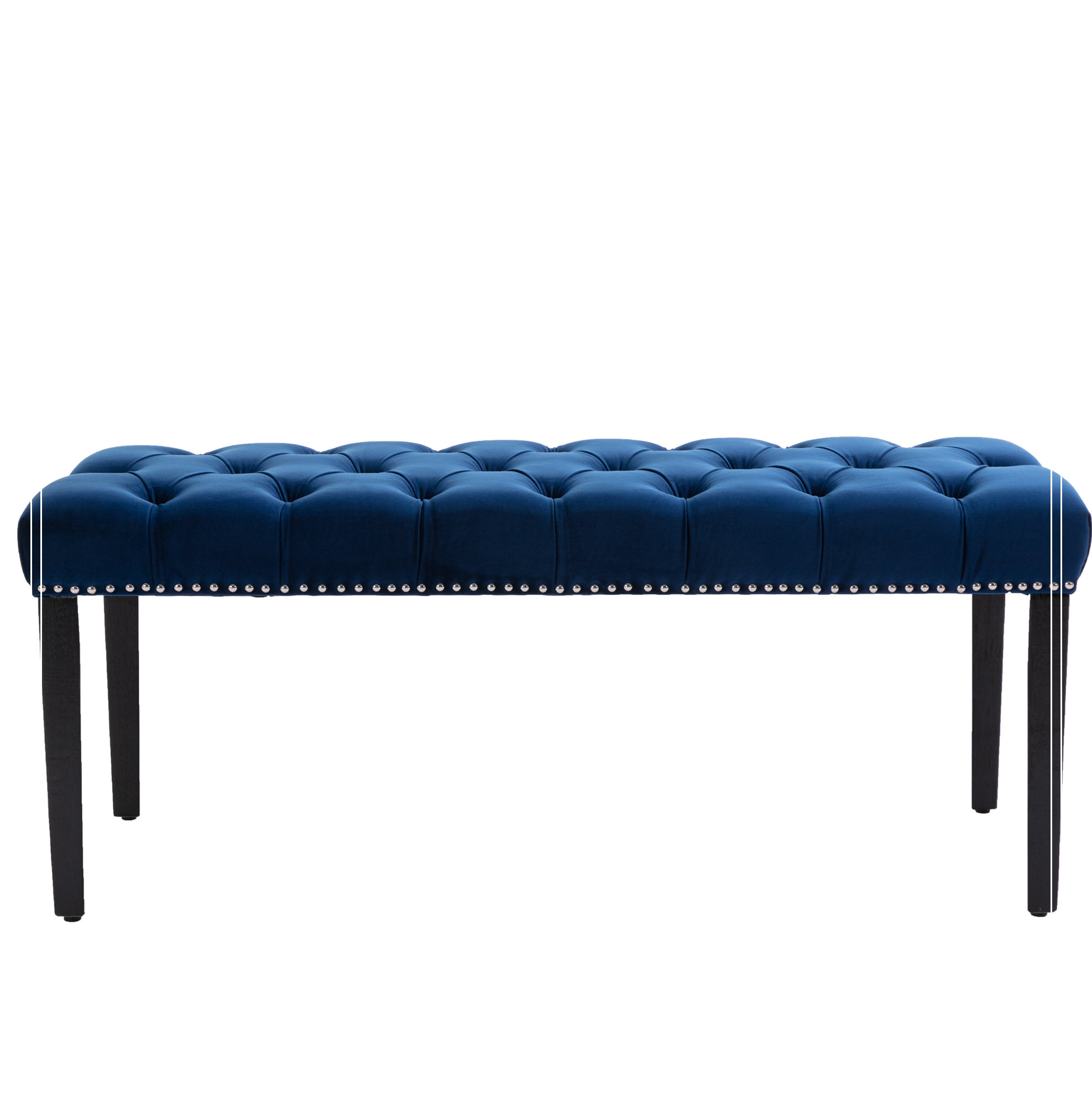 House of Hampton Upholstered Tufted Bench Ottoman , Velvet Dining Bench ...