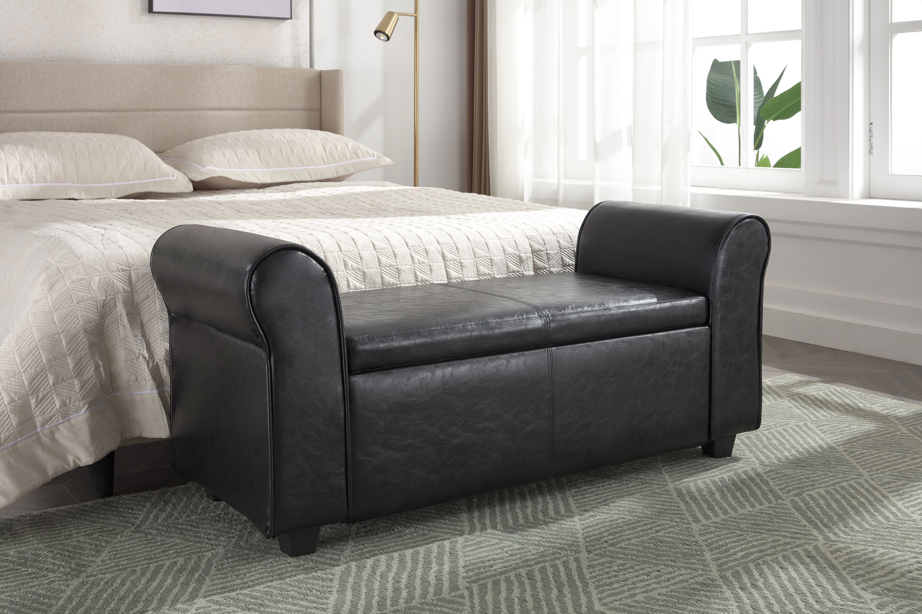 Lark Manor Audris Faux Leather Storage Ottoman Bench & Reviews ...