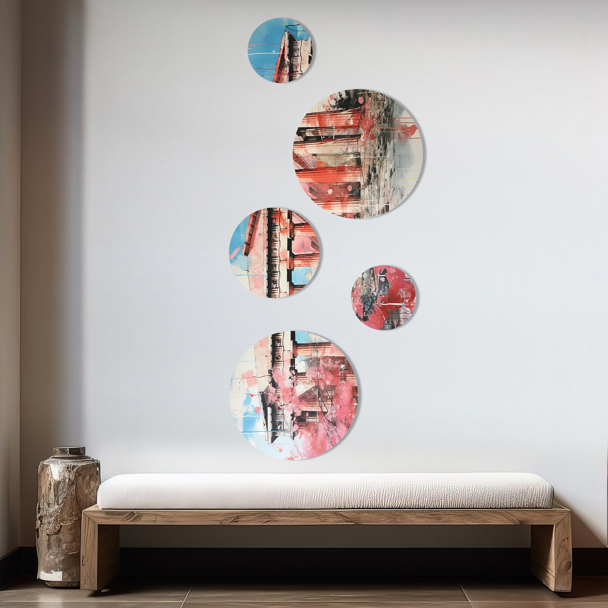 Latitude Run® Ancient Ruins Athens I - Athens Round Wall Art Set Of 5 ...