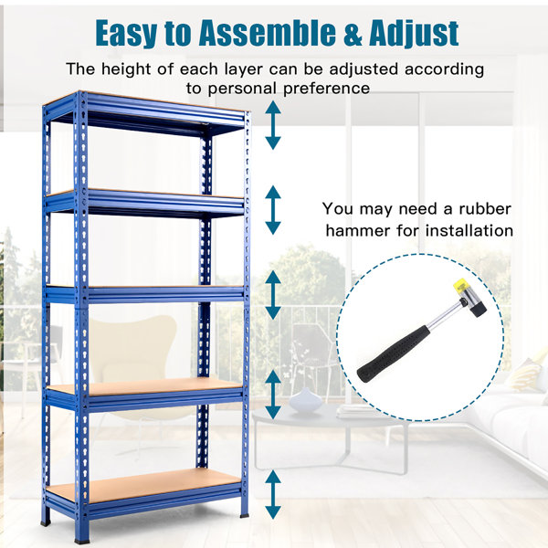 WFX Utility™ Newquay Metal + MDF Board Shelving Unit & Reviews | Wayfair