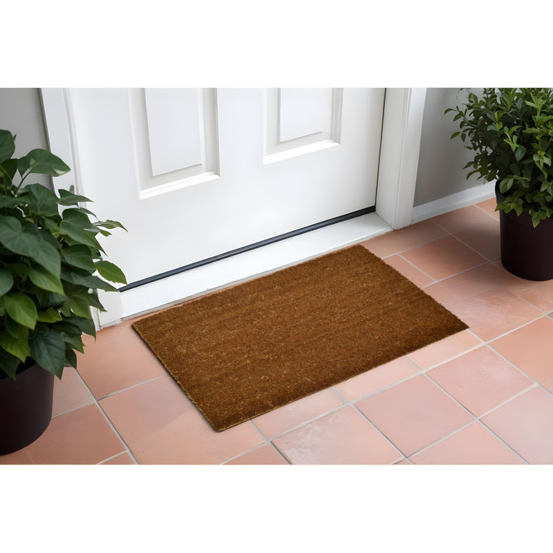 HomeRoots 18" X 30" Brown Coir Outdoor Door Mat | Wayfair