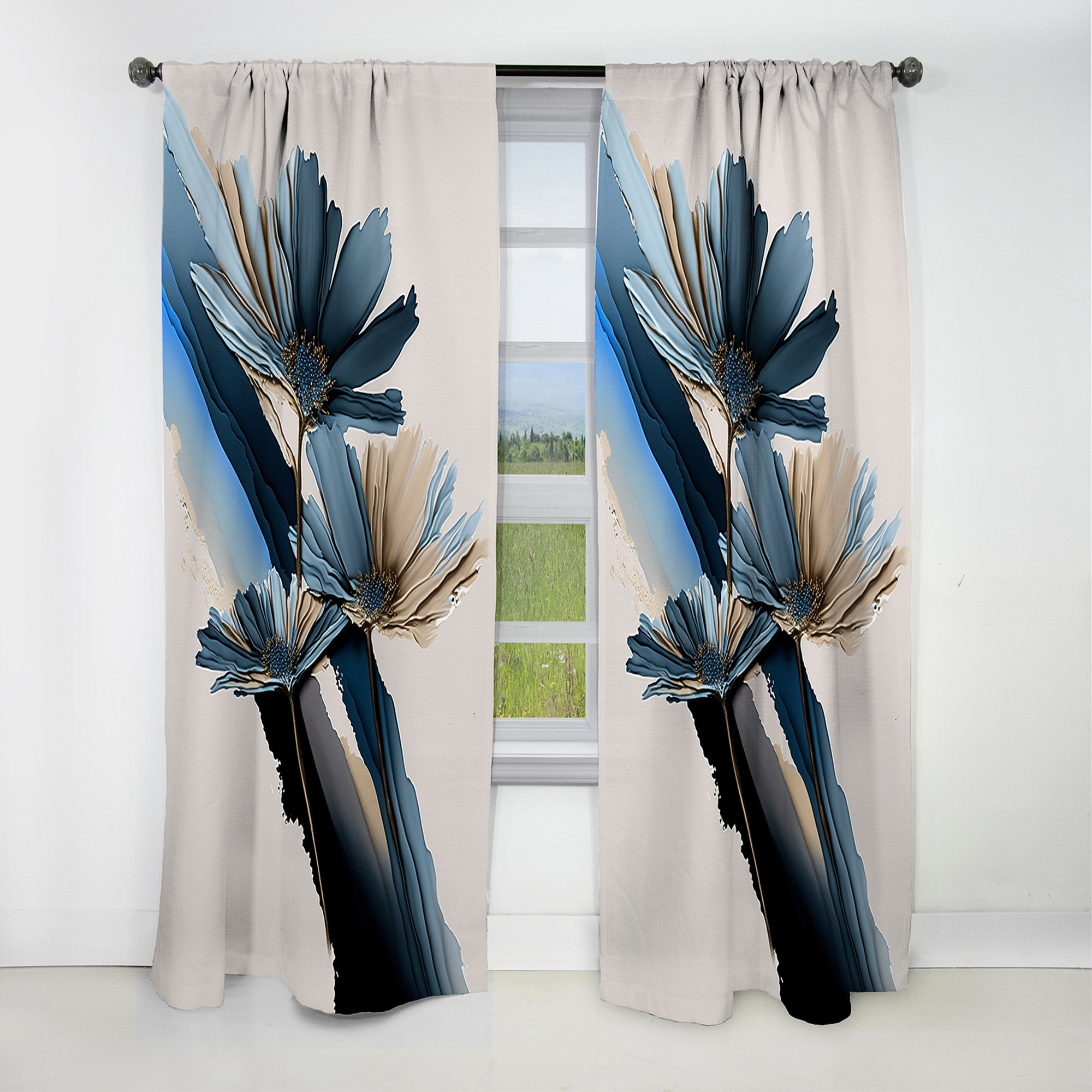 Dakota Fields Keyrah - Daisy Curtain - Blackout Floral Curtain - 1 ...