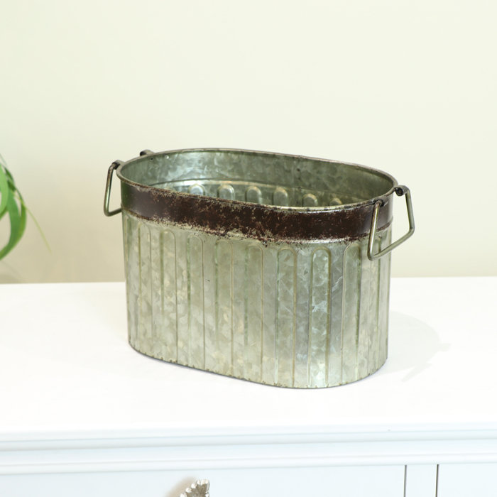 Brambly Cottage Large Rustic Metal Bucket Planter Pot | Wayfair.co.uk