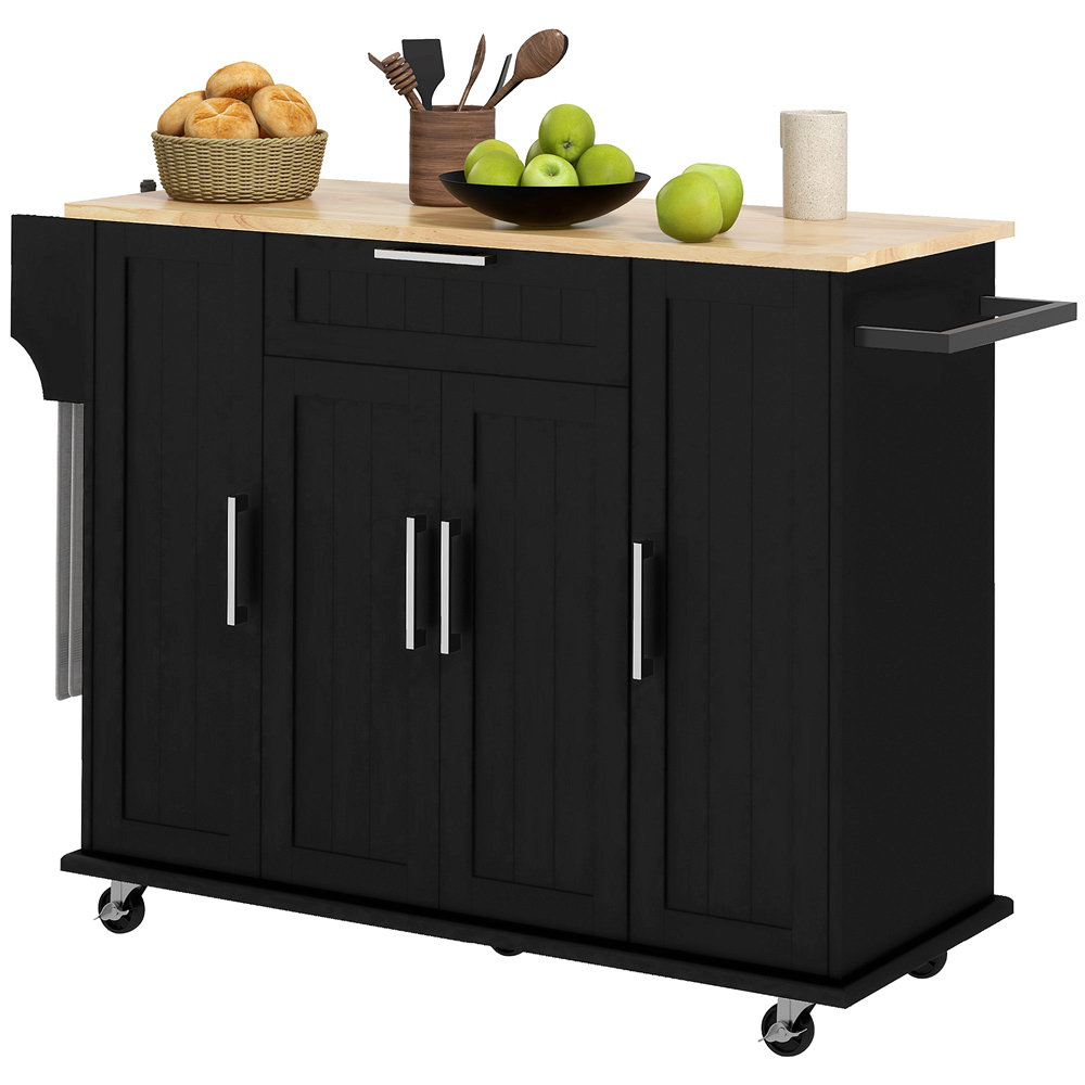 Dakota Fields Kitchen Island On Wheels, Rolling Kitchen Cart With ...