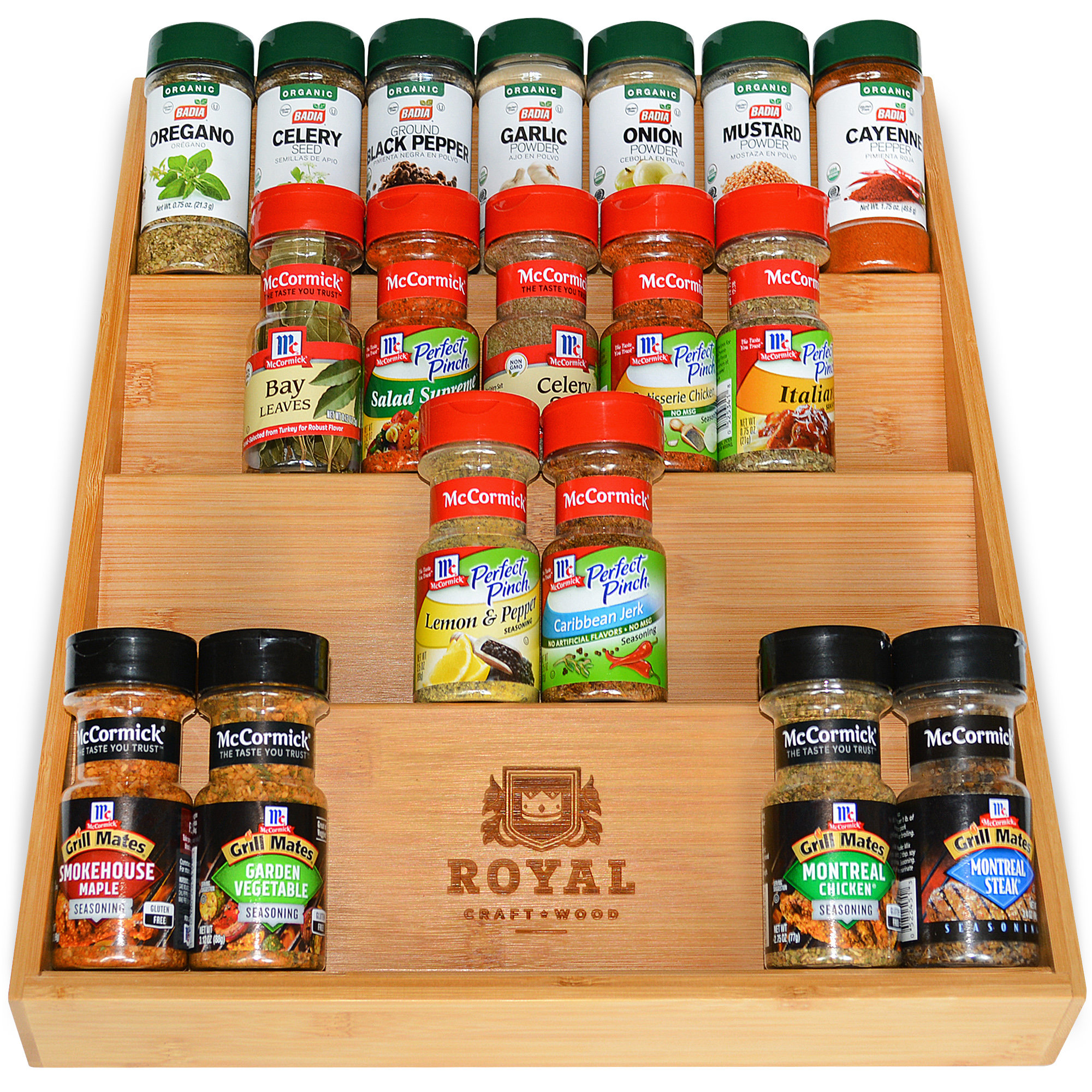 Royal Craft Wood Luxury Spice Drawer Organizer for Kitchen - Bamboo ...