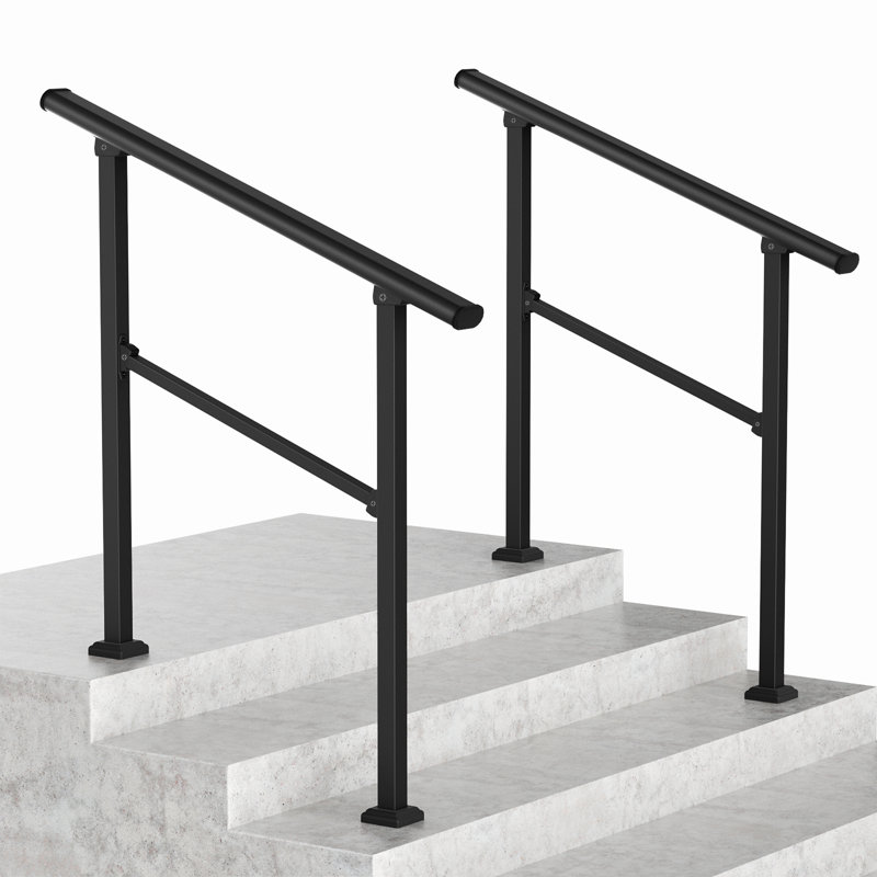 HomLux HOMLUX Hand Rails for Outdoor Steps, Wrought Iron Railing, Porch ...