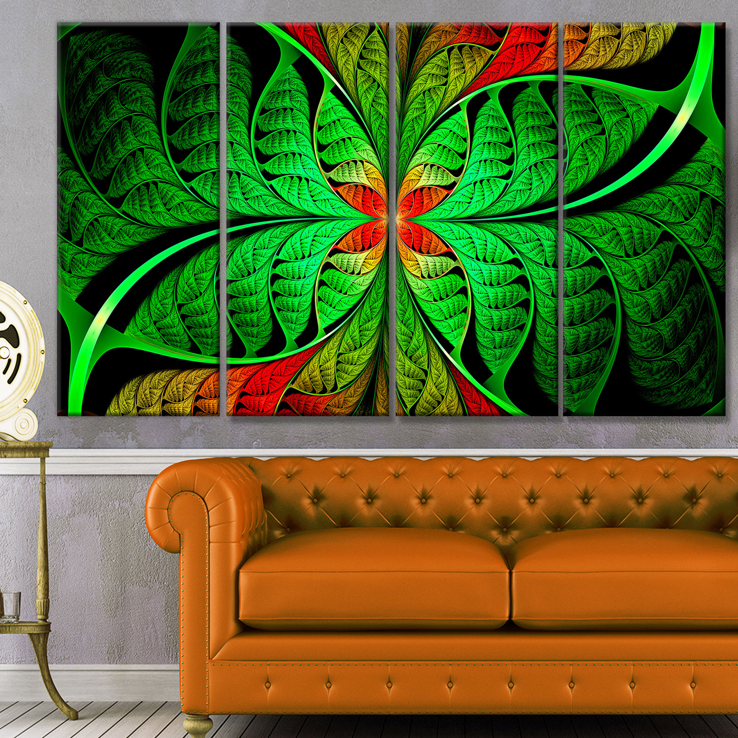 Design Art 'Fractal Green Leaf Design' Graphic Art Print Multi-Piece ...