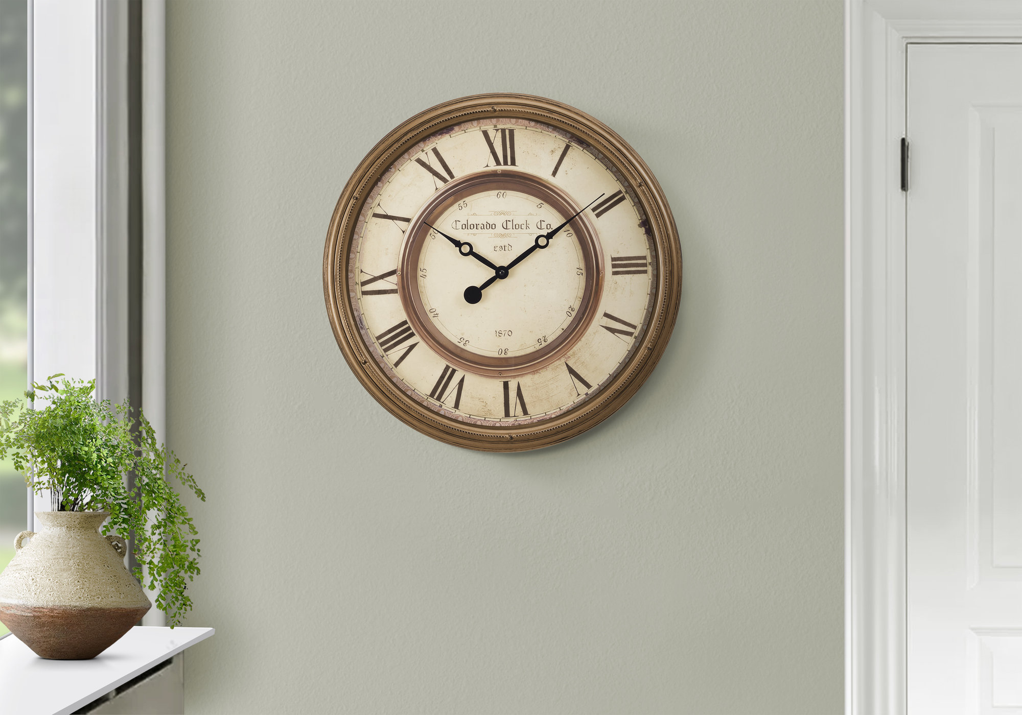 Fleur De Lis Living Clocks, 20" Round, Wall Clock, Antique Brown ...