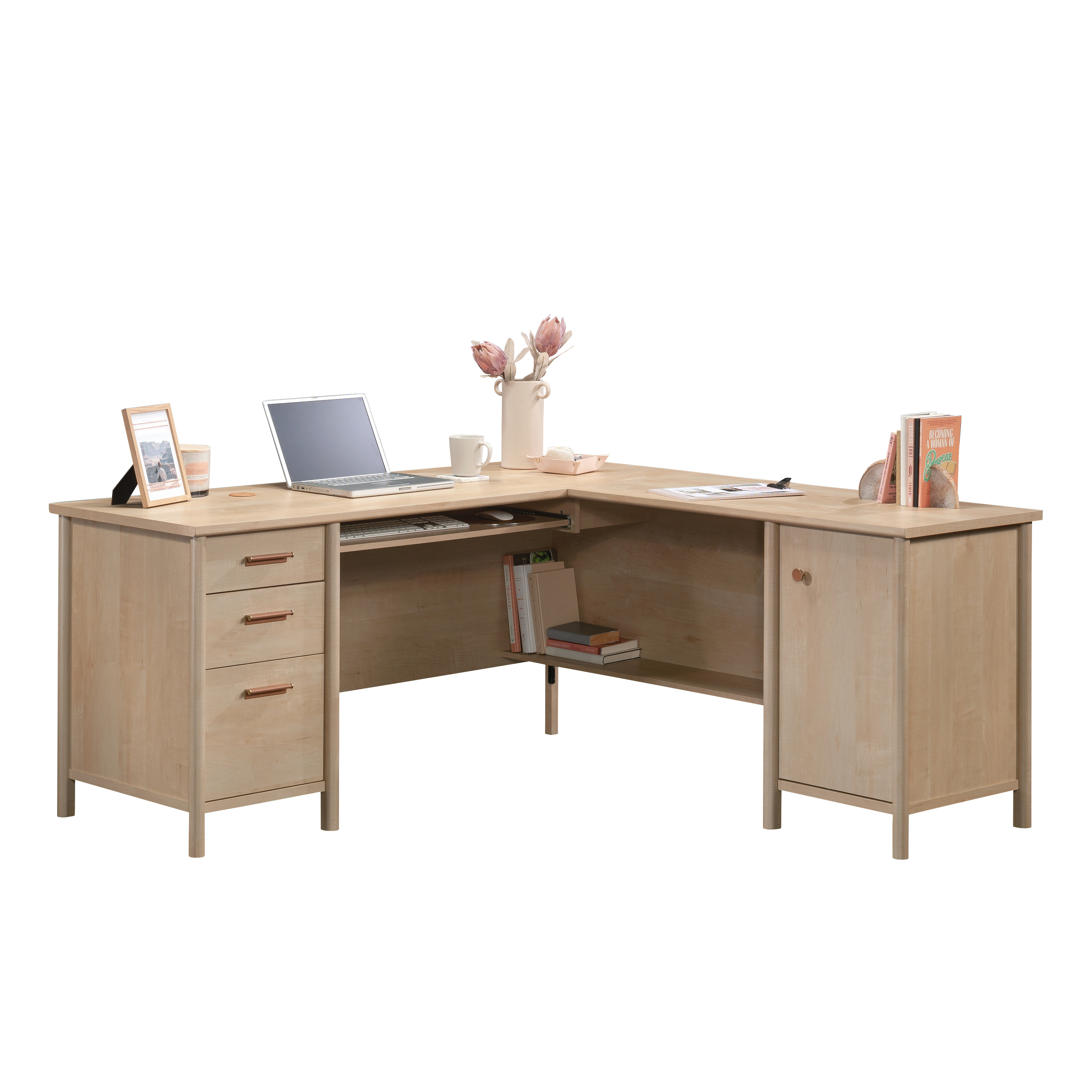 Inbox Zero Demby L-Shape Desk & Reviews | Wayfair